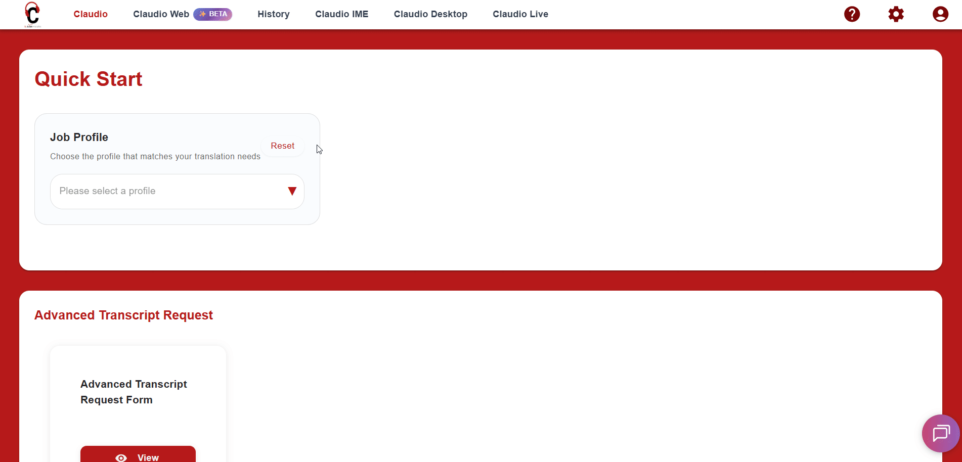 How do I submit transcript on the basis of track number?