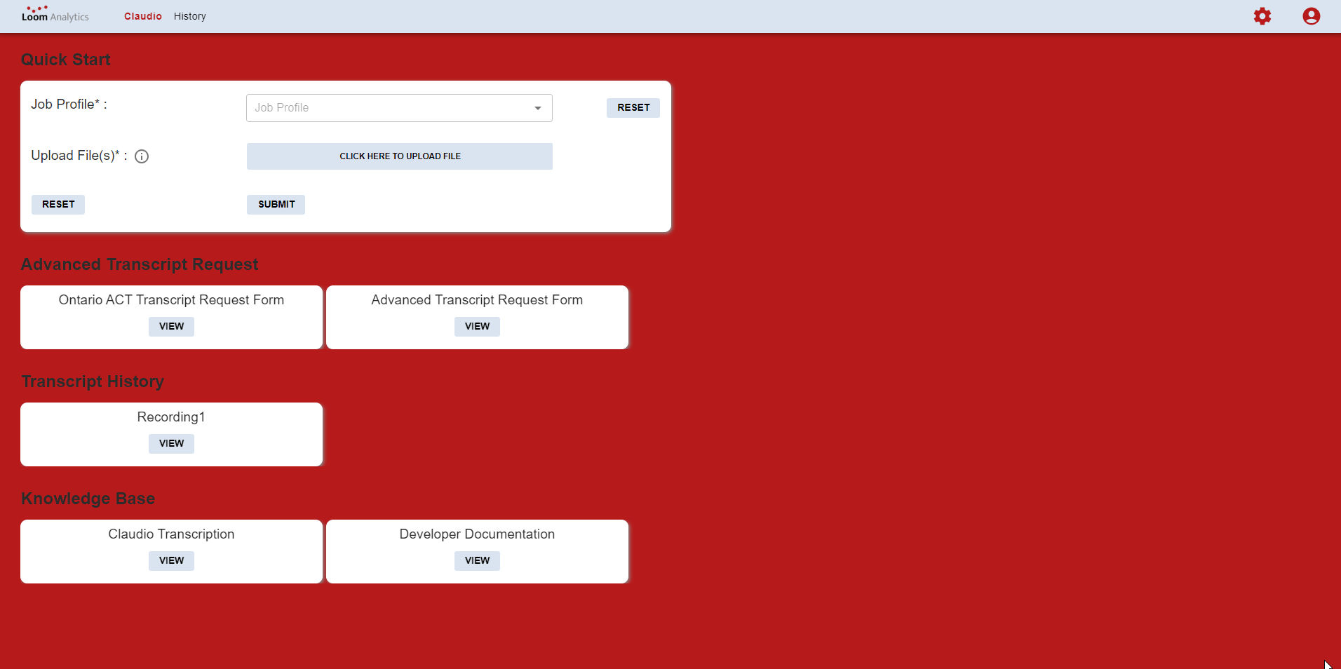 New top bar on Loom Claudio. (Non-trial account)
